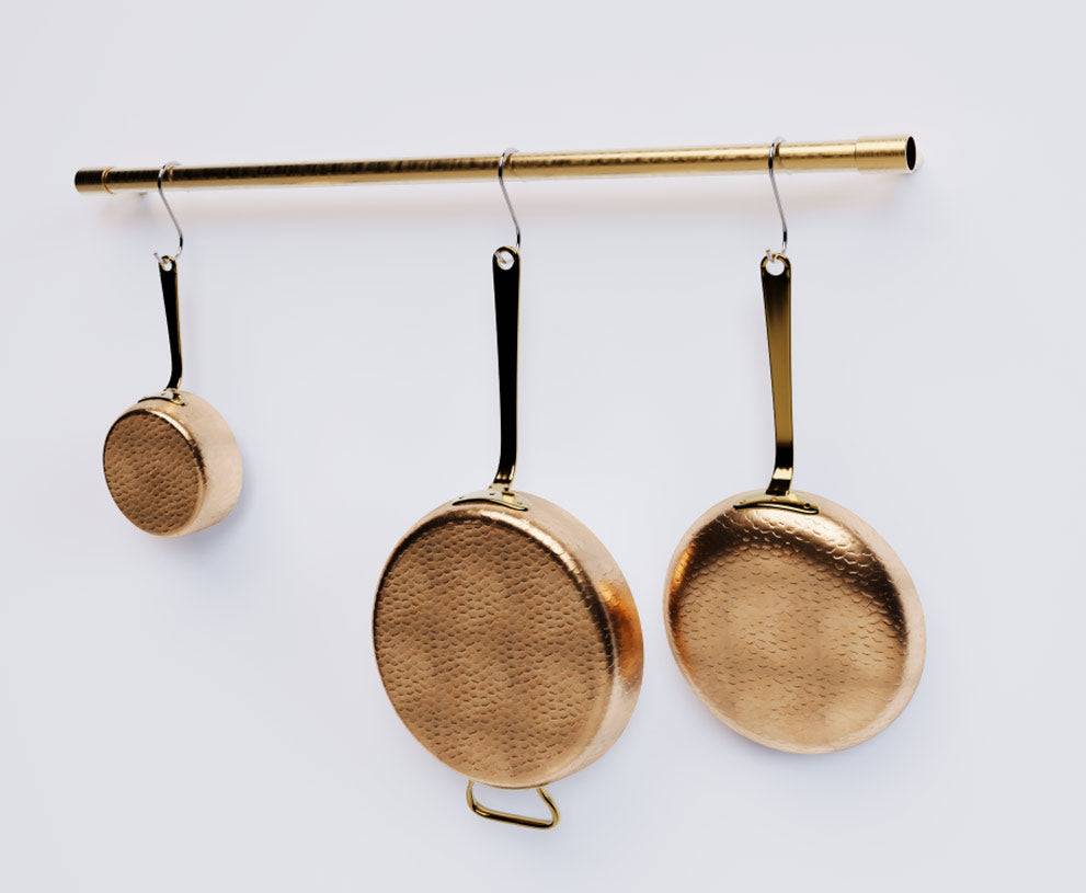 Shop Kitchen Copper, Brass & Stainless Steel Pots Rack - Copper Kitchen ...